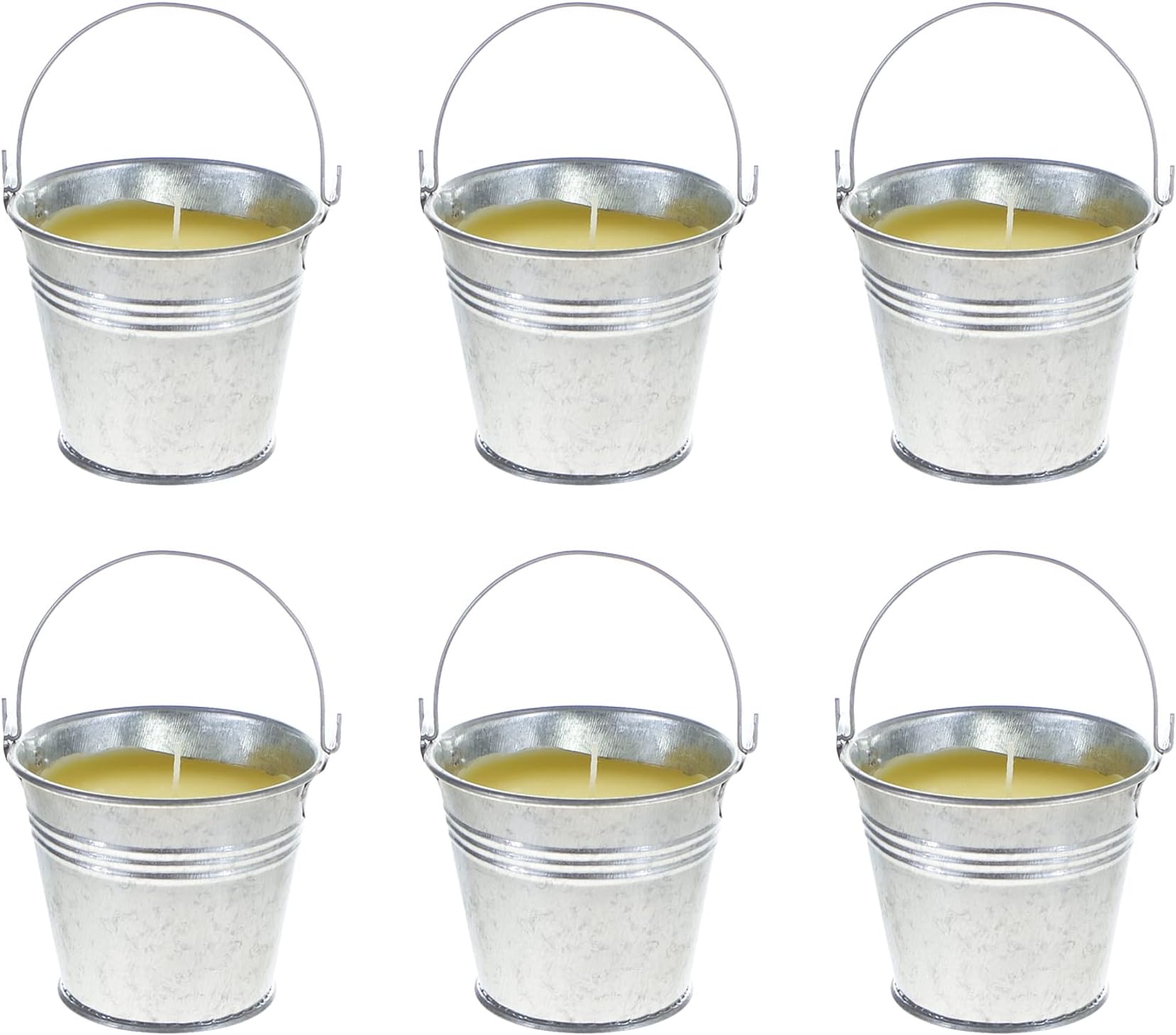 Amazon.com: Mega Candles 6 pcs Citronella Scented Metal Tin Bucket ...