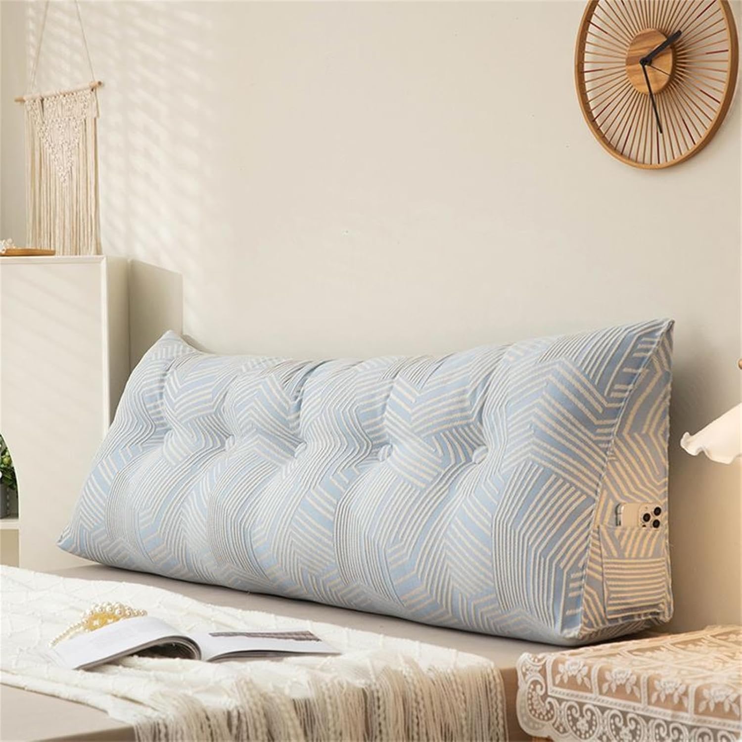 Amazon.com: Triangular Headboard Reading Pillow Wedge Pillows Comfort ...