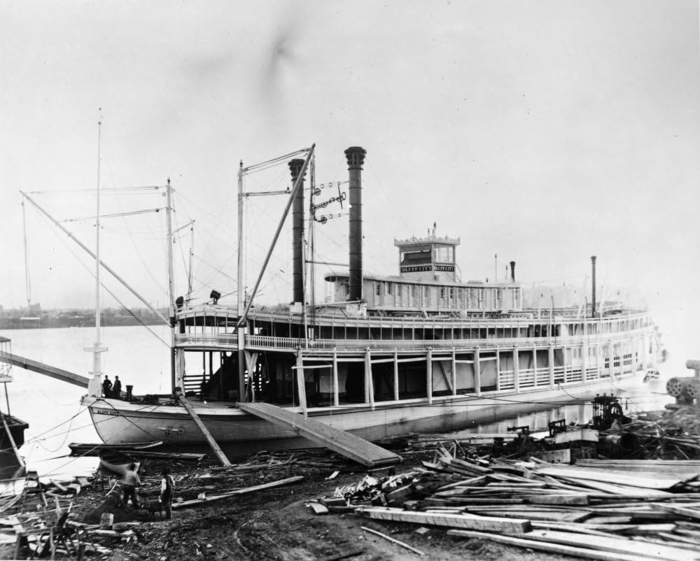 Amazon.com: Mississippi Steamboat C1896 Nthe Bluff City Sternwheel ...