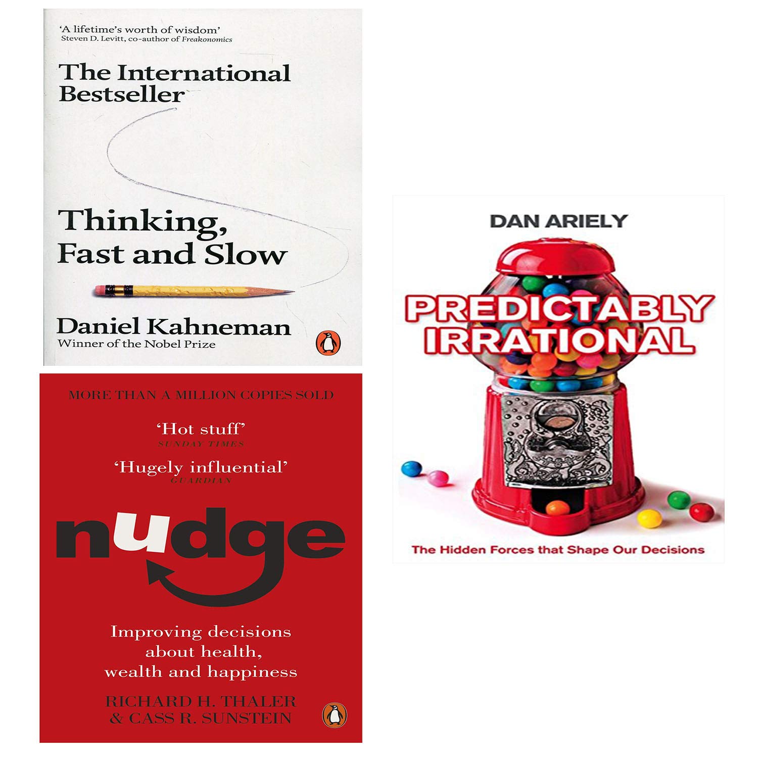 Thinking Fast And Slow, Nudge, Predictably Irrational 3 Books ...