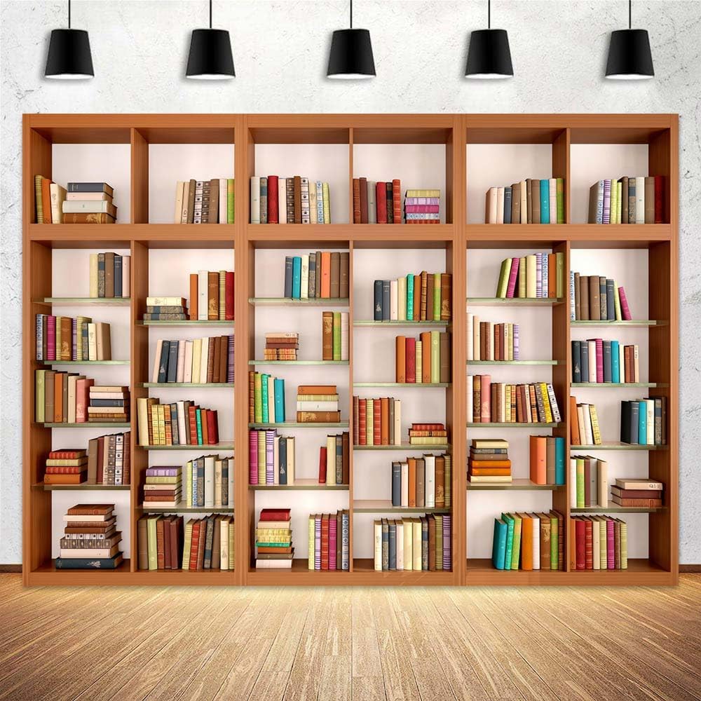 Amazon.com : Etsyoki Office Backdrop,Brown Bookshelf Backdrop ...