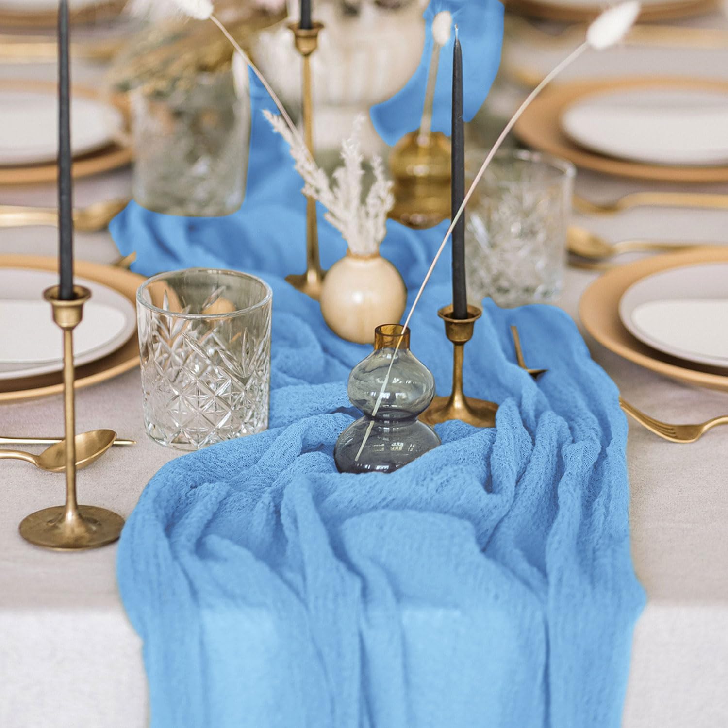 Snapklik.com : Cheese Cloth Table Runner 13 FT Baby Blue Cheese Fabric ...