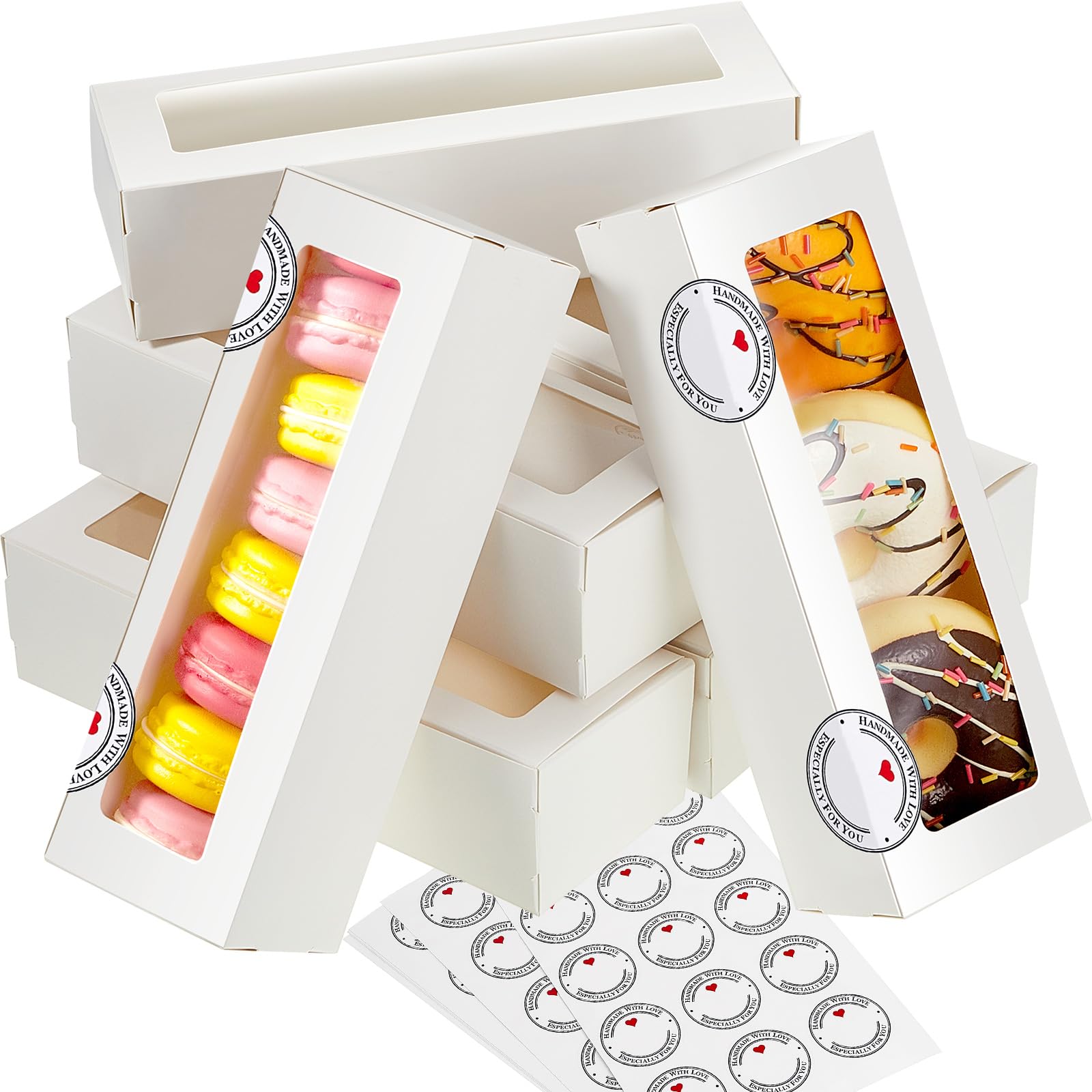 Amazon.com: Sherr 100 Pcs Macaron Boxes with Window Macaron Gift Box ...