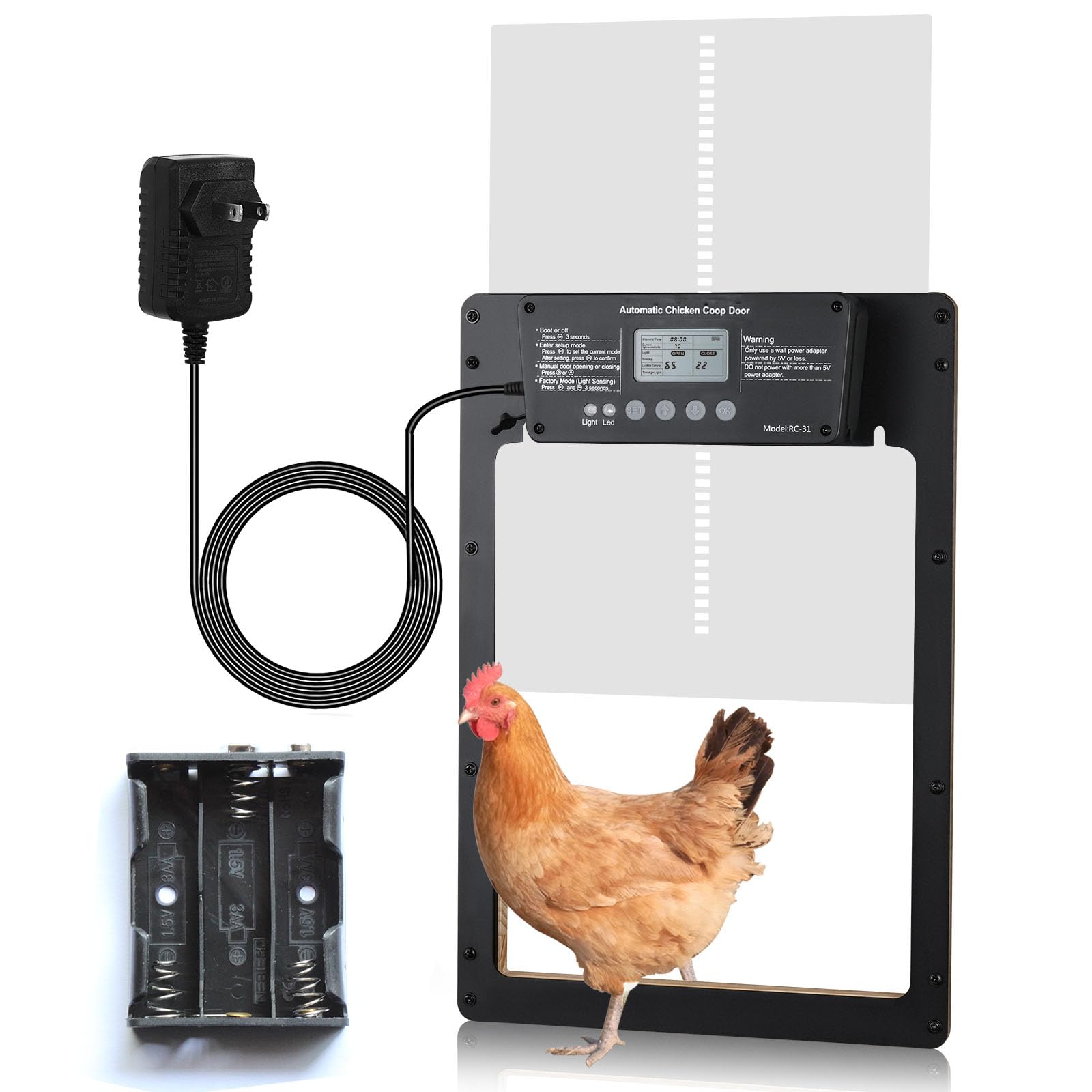 Amazon.com: Automatic Chicken Coop Door Opener with Power Adapter ...