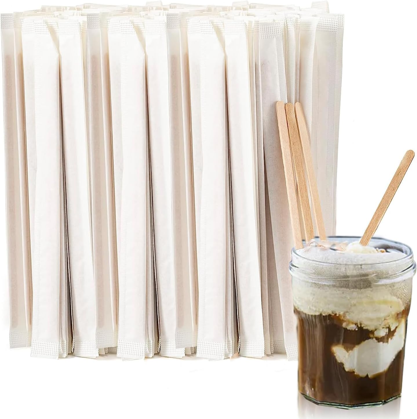 100 x Wooden Coffee Stirrers, Eco Friendly Coffee Stirrers Wood for Hot ...