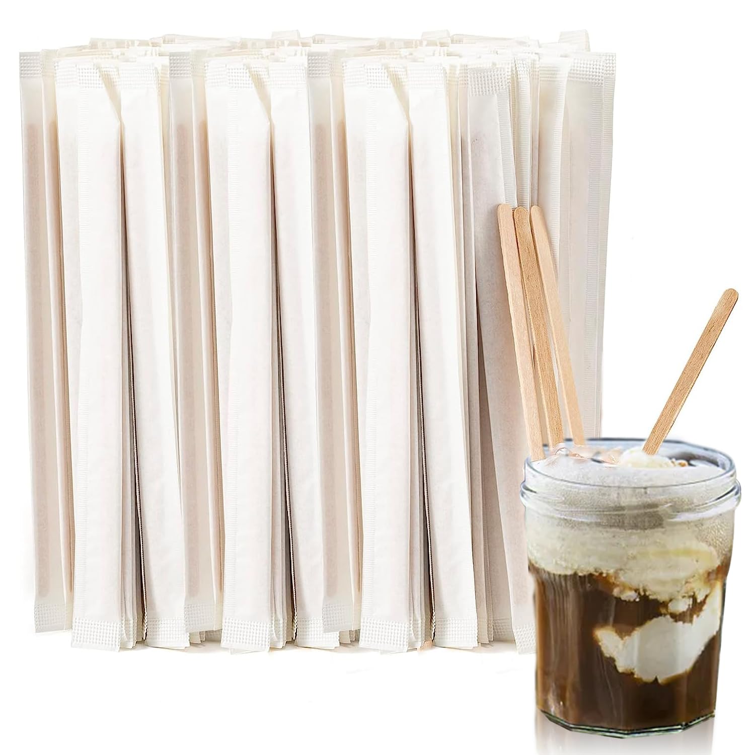 100 x Wooden Coffee Stirrers, Eco Friendly Coffee Stirrers Wood for Hot ...