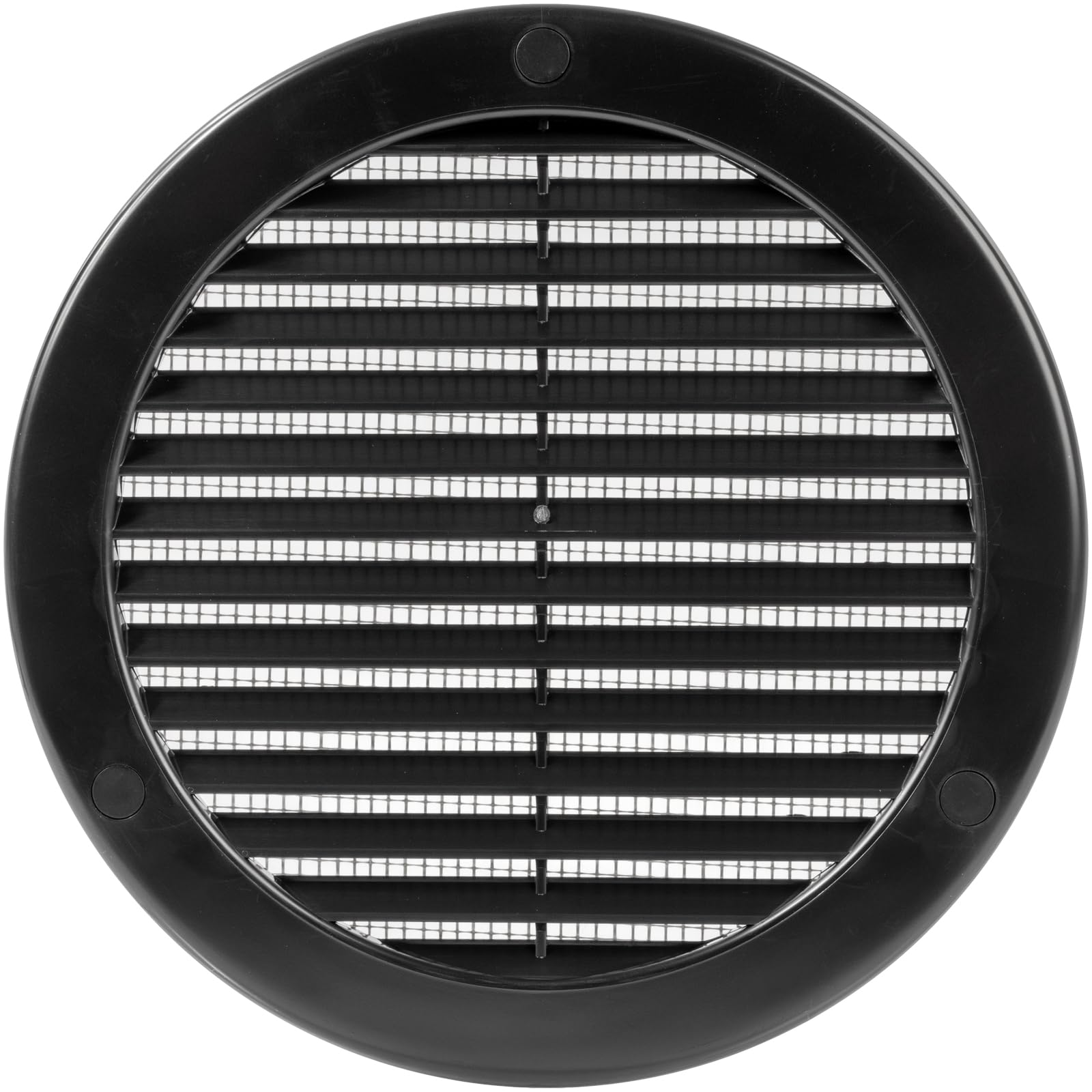 HVAC OV 6" Inch (Grille Dimensions) Black Plastic Round Vent Cover ...