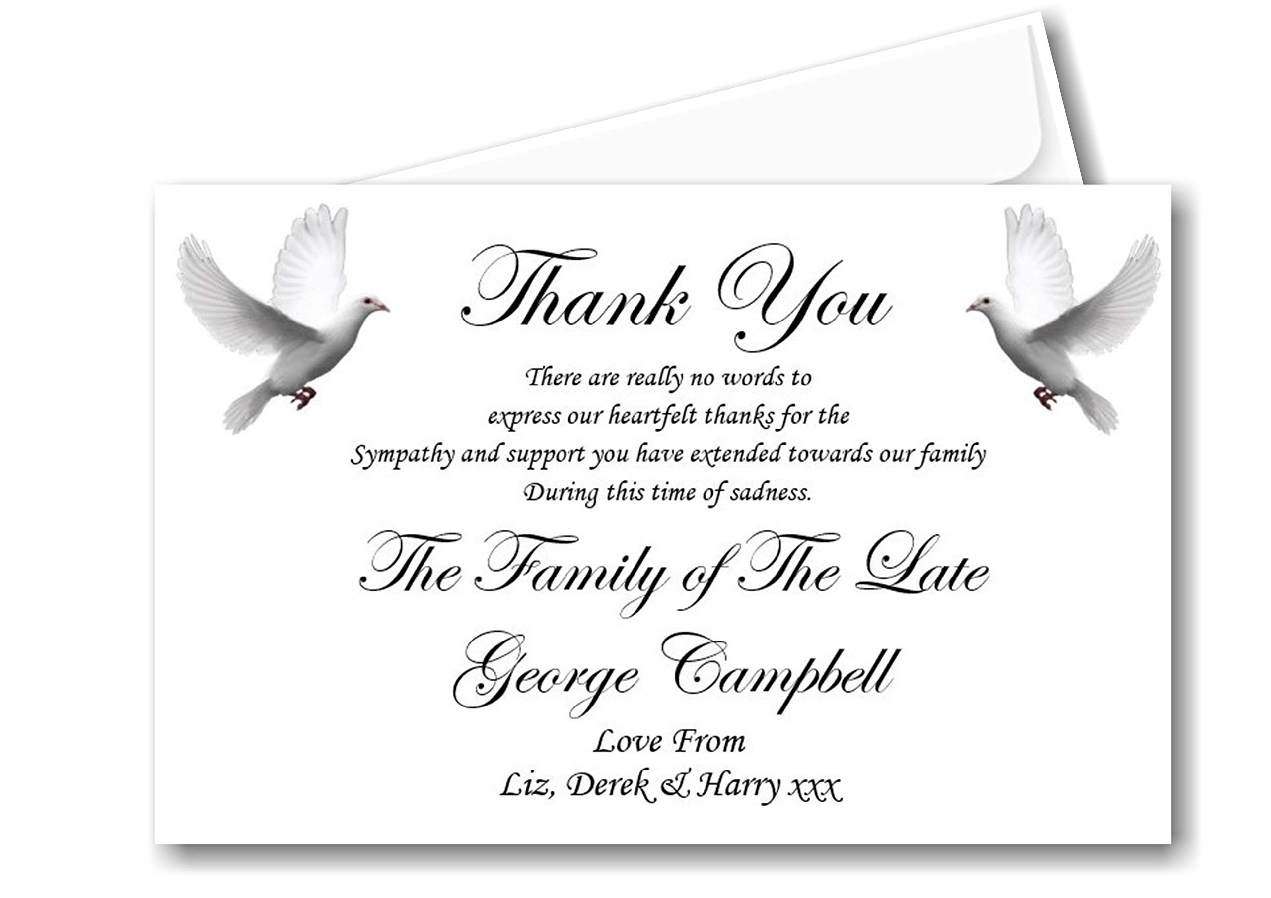 Personalised Funeral Remembrance Thank You Cards ref TH22 (20) : Amazon ...