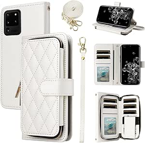 Amazon.com: Furiet Wallet Case for Samsung Galaxy S20 Ultra 5G with Wrist Strap, Crossbody ...