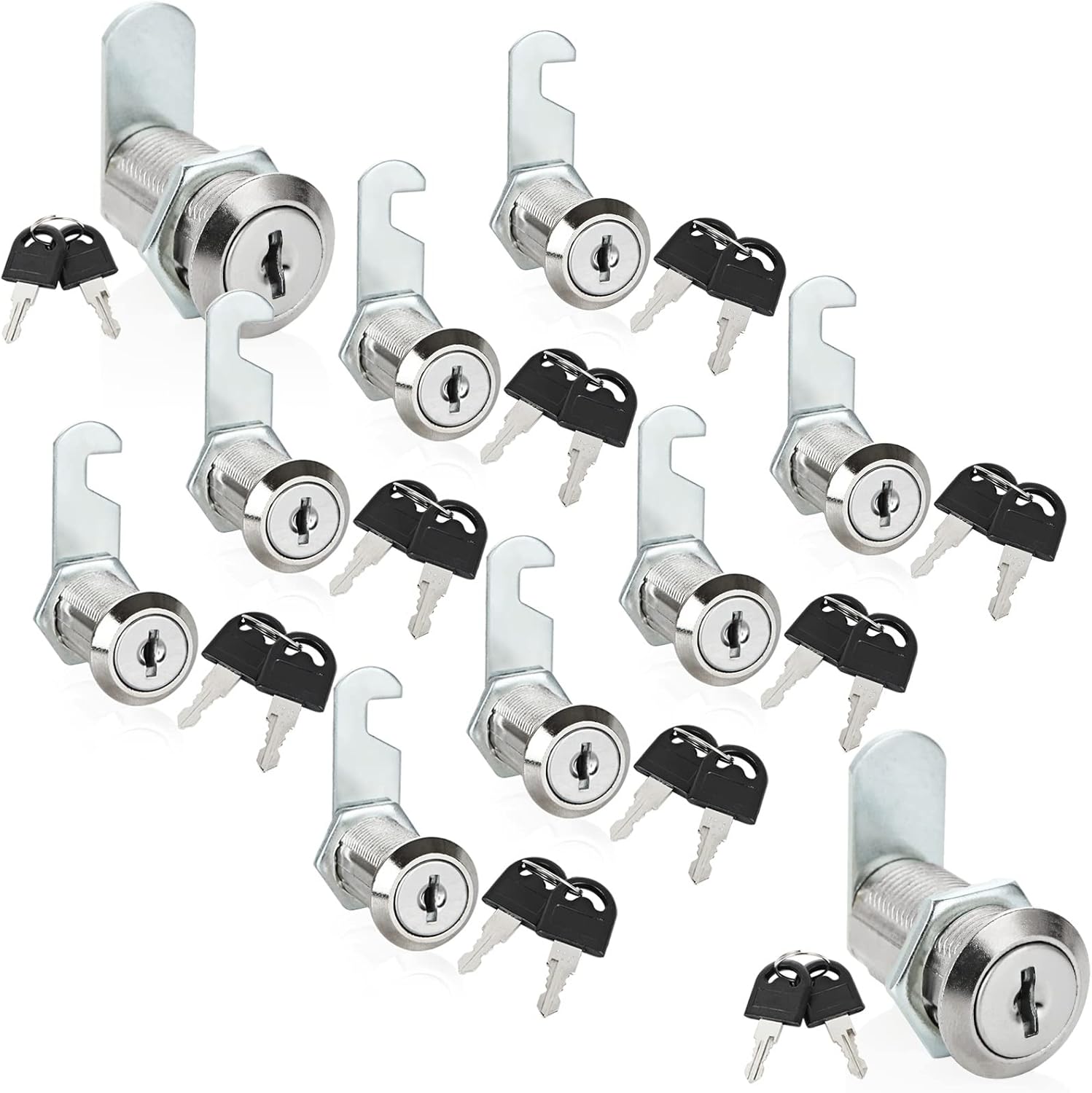 ZOFUN 10 Pcs Cabinet Lock with Key, Stainless Steel Cam Locks 30mm with ...