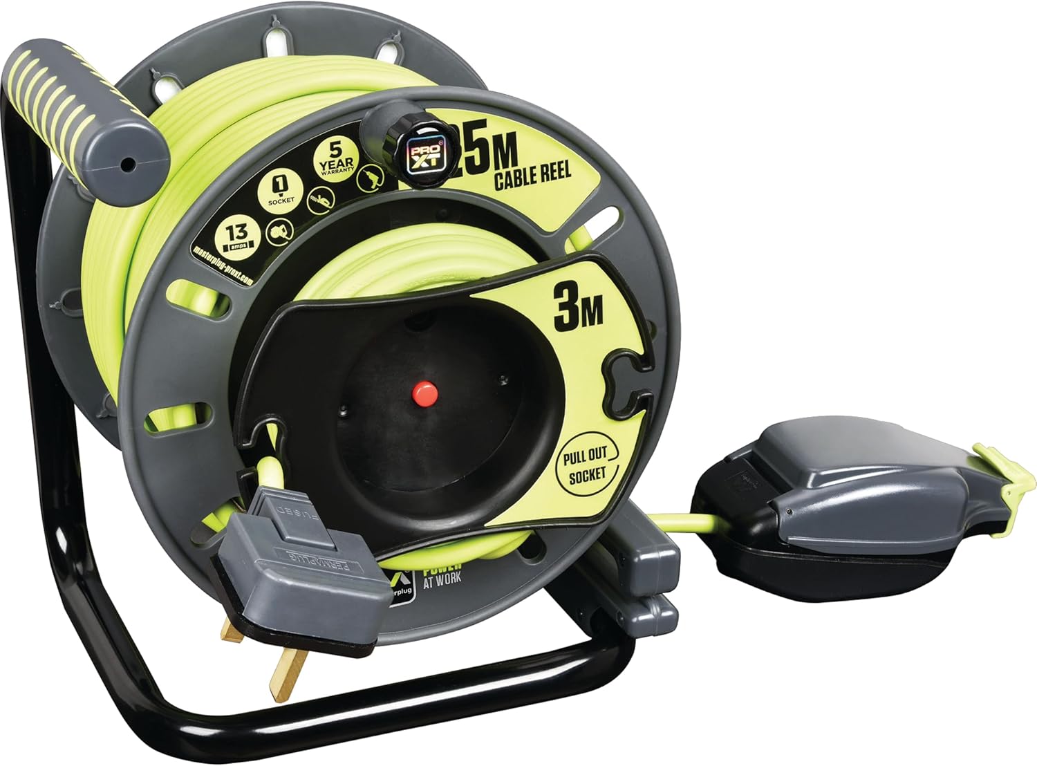 Masterplug OMU2513FL3IP-PX Pro-XT Reverse Opening Cable Reel with ...