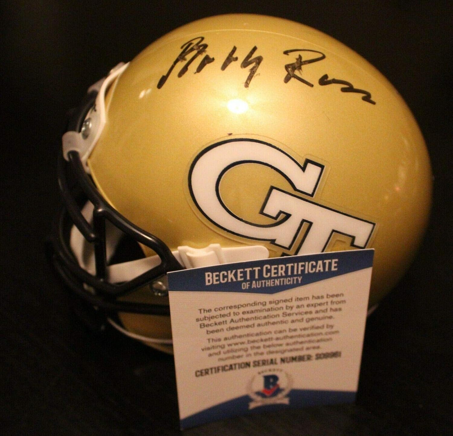 Amazon.com: Bobby Ross Signed Georgia Tech Yellow Jacket Mini Football ...