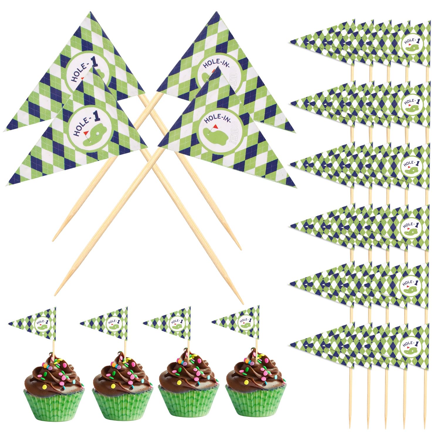 Amazon.com | 50pcs Golf Toothpick Flags, Mini Golf Themed Toothpick ...