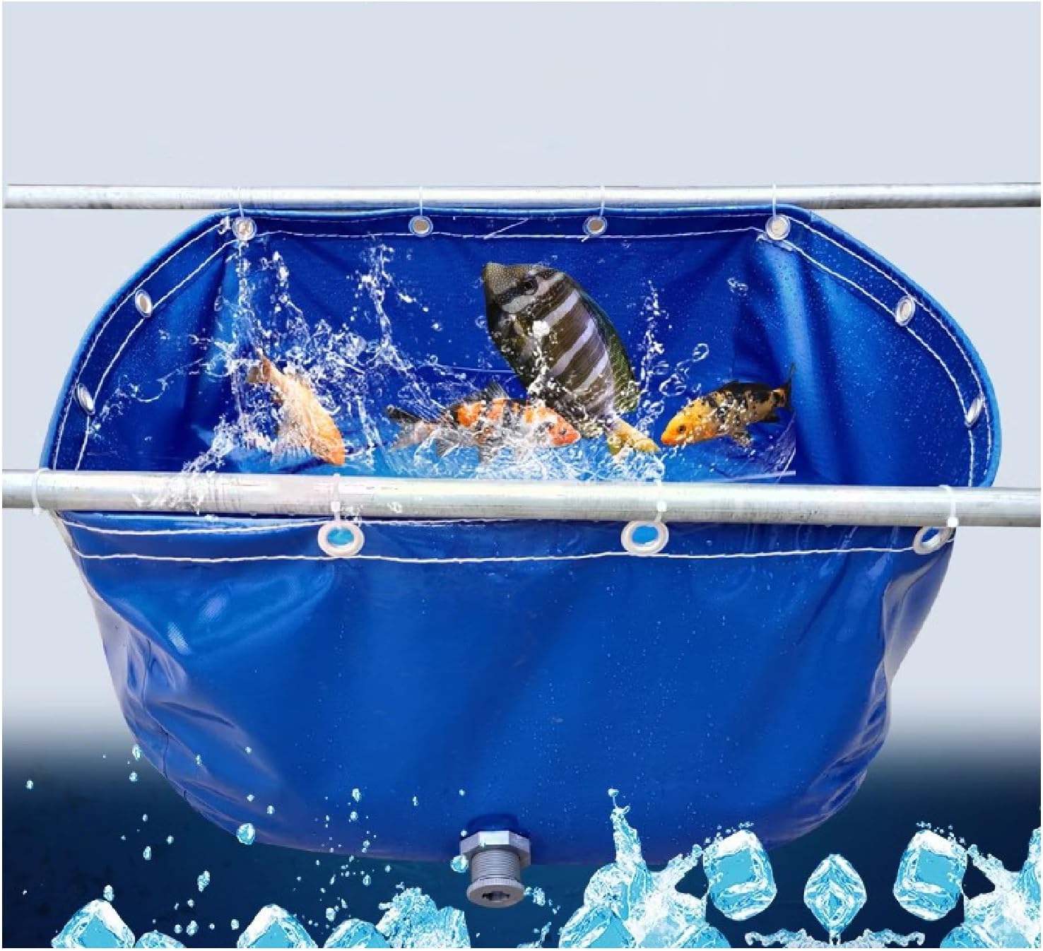 Amazon.com : PHLEPS Foldable Fish Pond with Grommet, PVC Canvas Pool ...