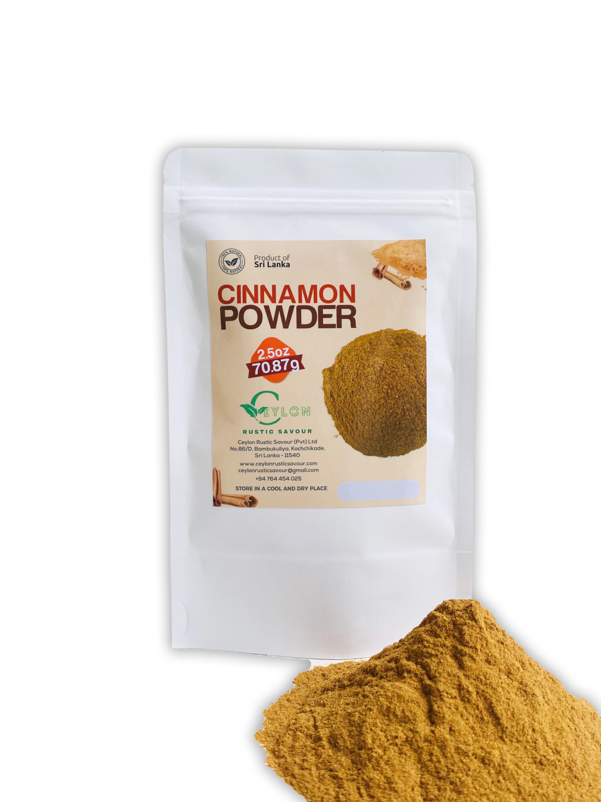 Amazon.com : Organic Premium Cinnamon Powder Product of Sri Lanka 2.5 ...