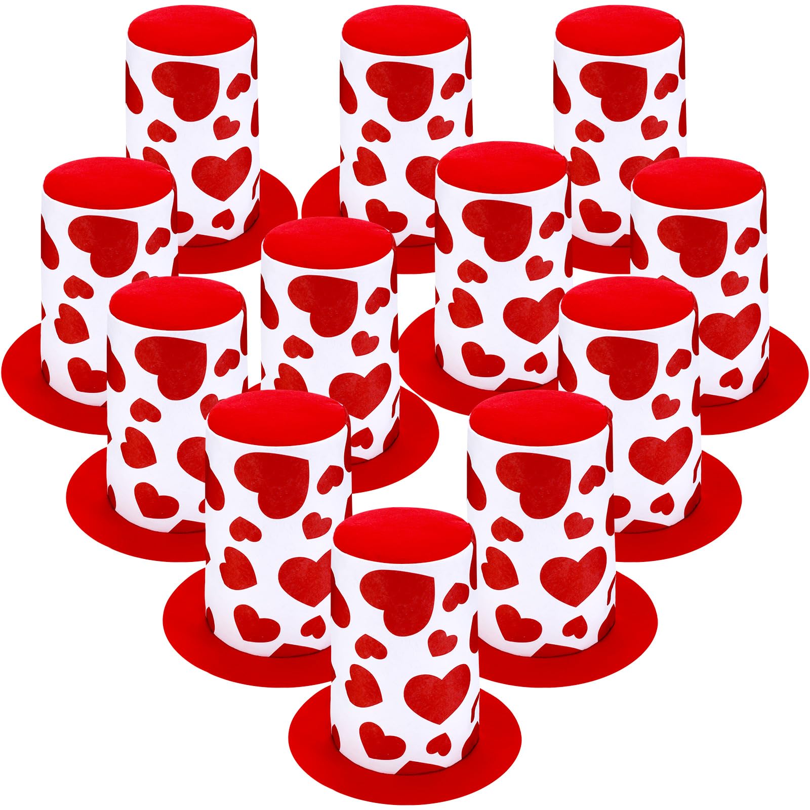Amazon.com: ShinyMatch 12 Pieces Valentine's Day Top Hat for Adults ...