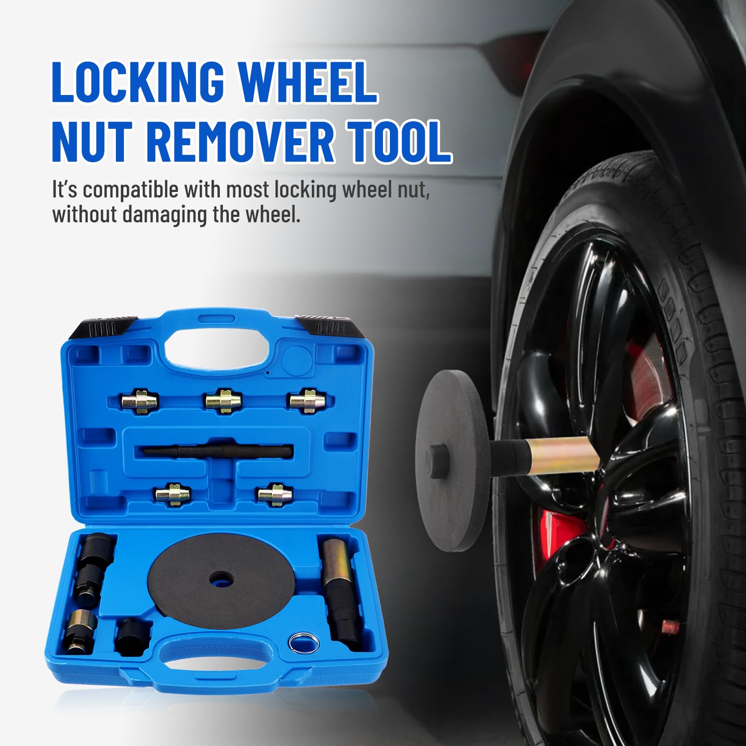 Universal Lock Nut Removal Set Wheel Lock Removal Tool Kit – Extractor ...