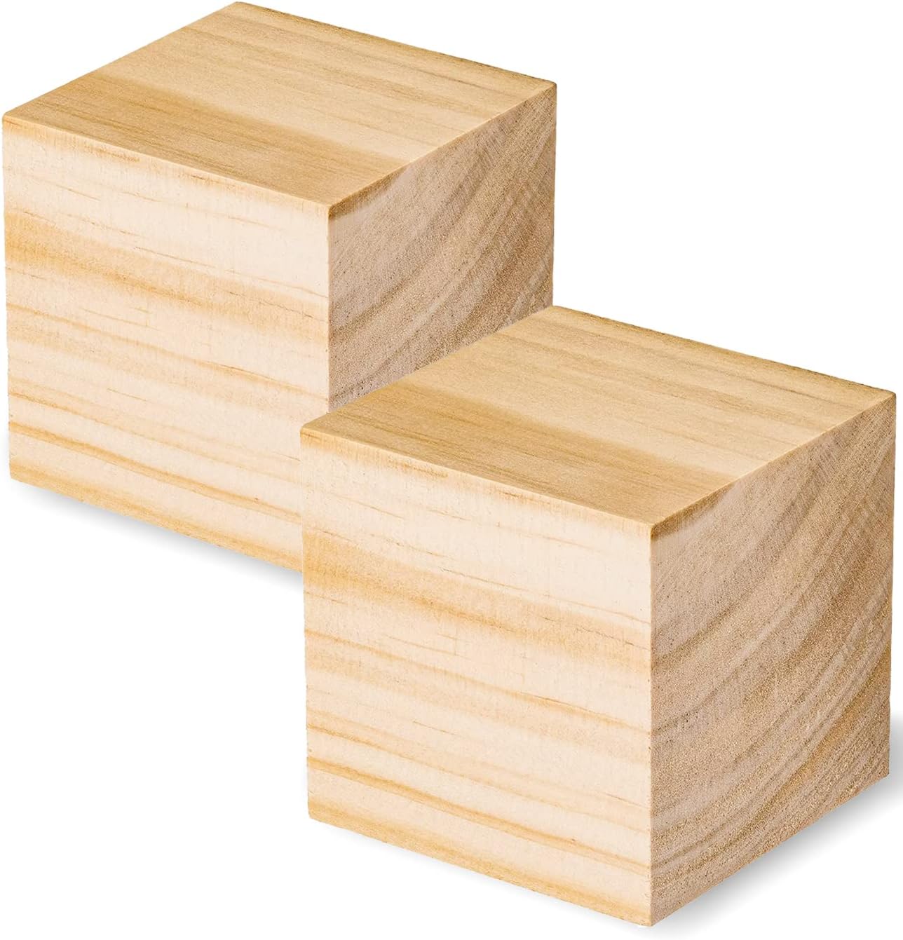 Amazon.com: 3.5-Inch Natural Unfinished Wood Blocks - Set of 6 (six ...