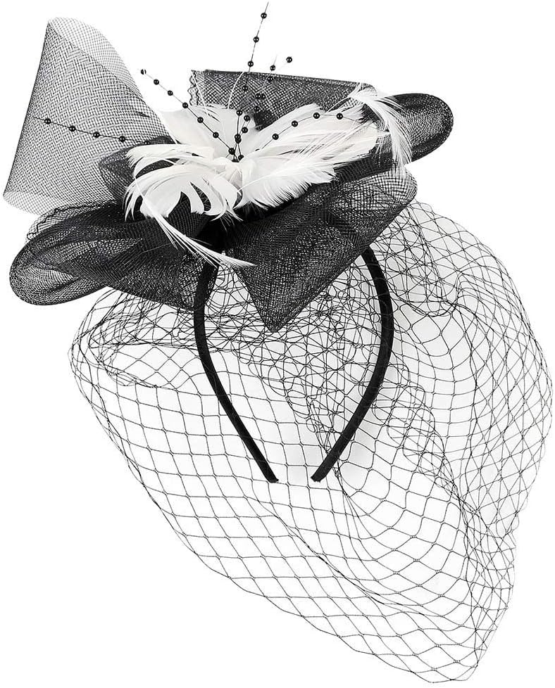 LAGKQS Fascinators Hats for Women Polka Dots Derby Hats Headband Tea ...