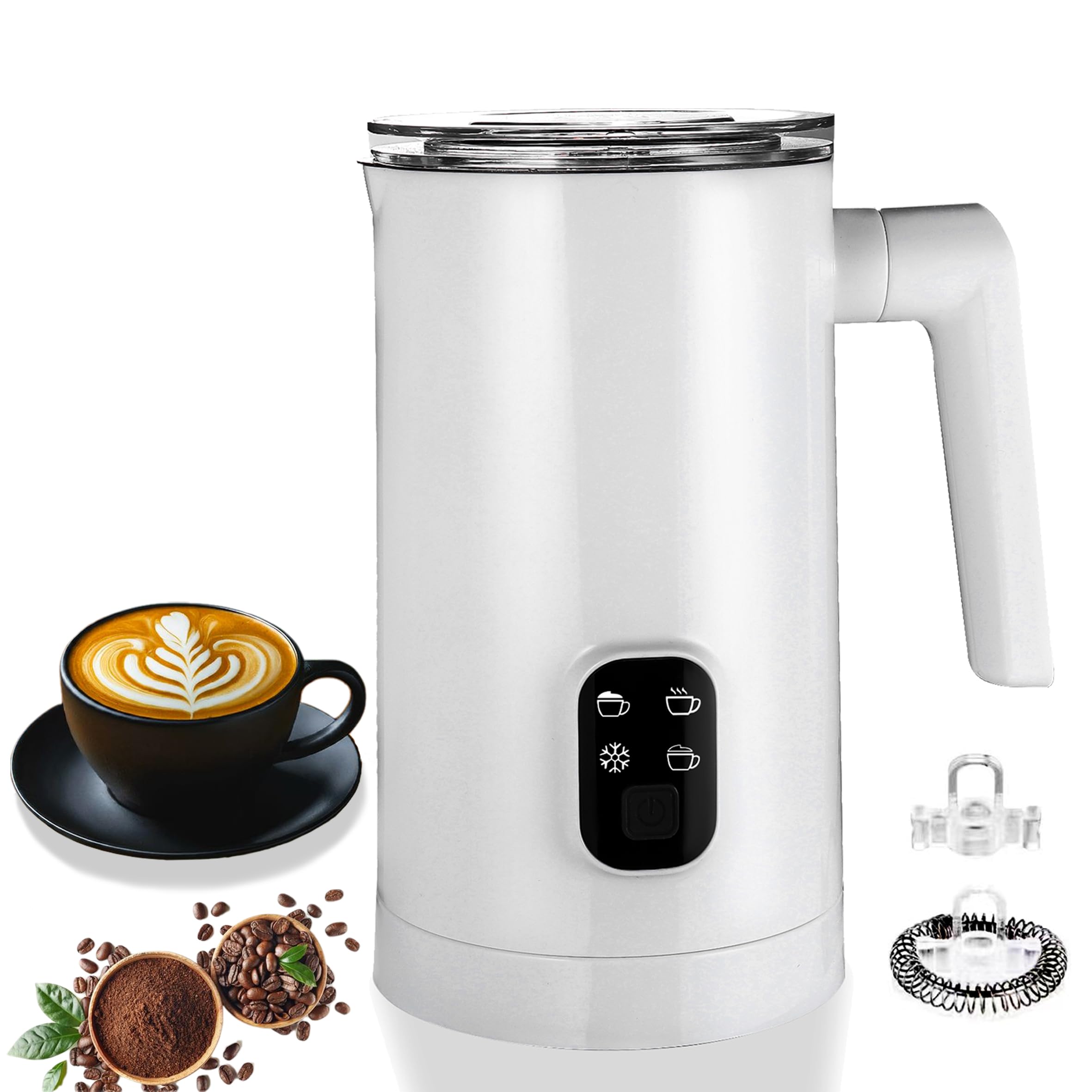 Milk Frother Electric 4-in-1 Milk Frothers 360ml Large Capacity Hot ...