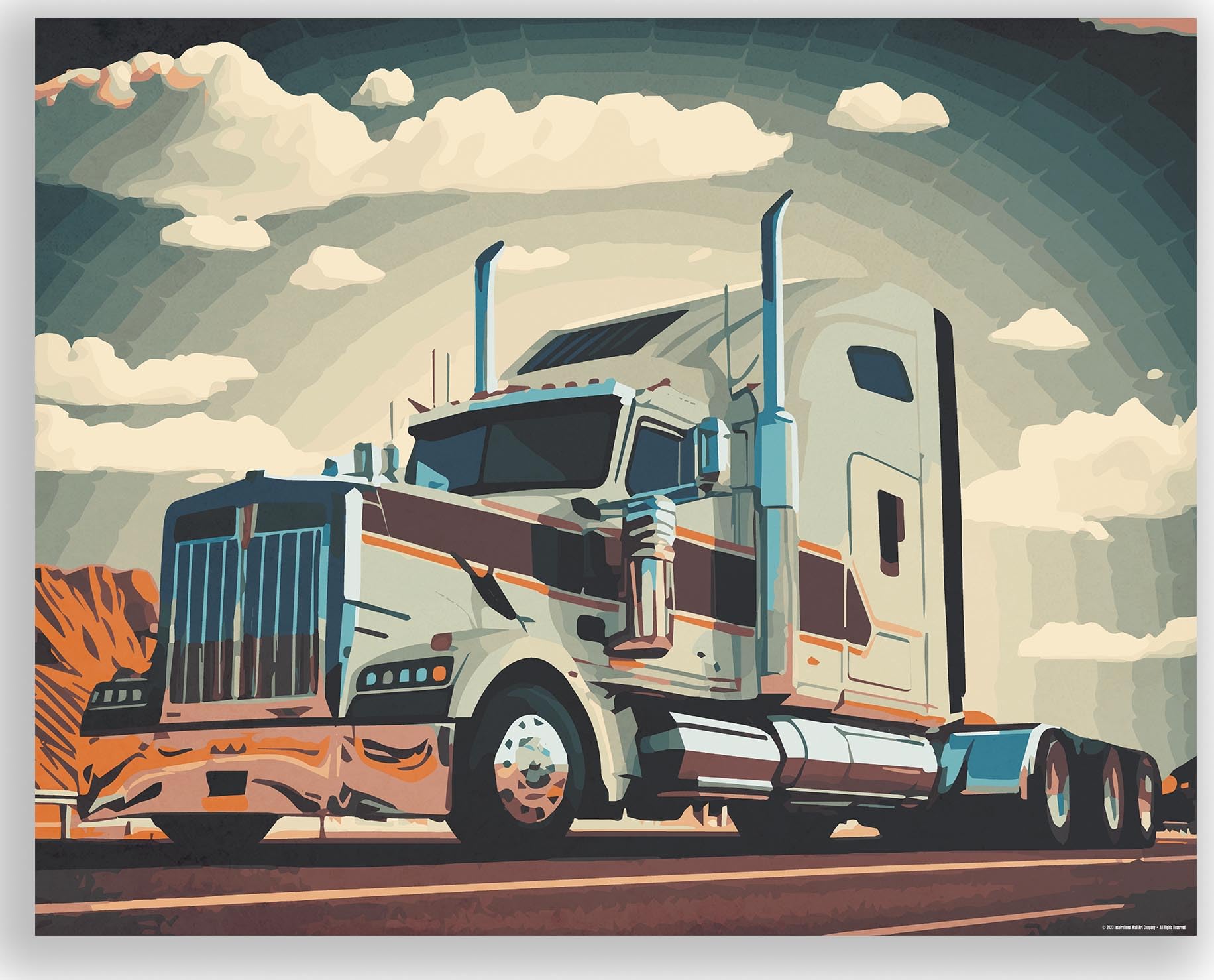 Amazon.com: Inspirational Wall Art Co. - Open Roads | Vintage Semi ...