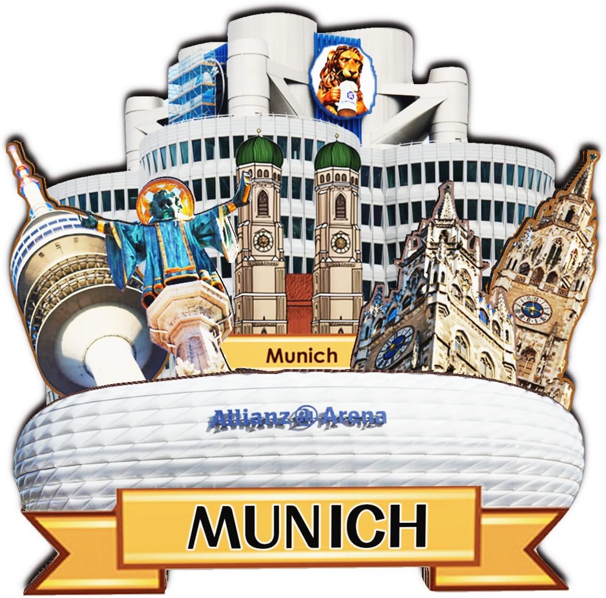 Amazon.com: Germany Munich City Magnet 3D Wooden Landmarks Classic ...