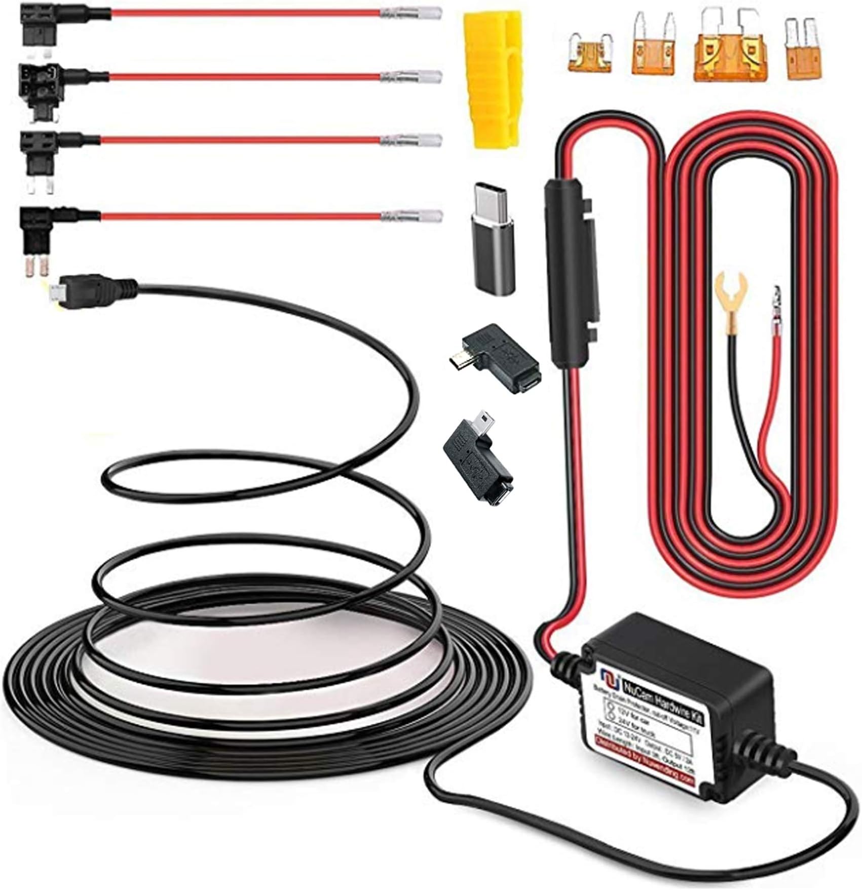 Amazon.com: NUNET 15ft MicroUSB & MiniUSB Hardwire Kit with Mini/LP ...