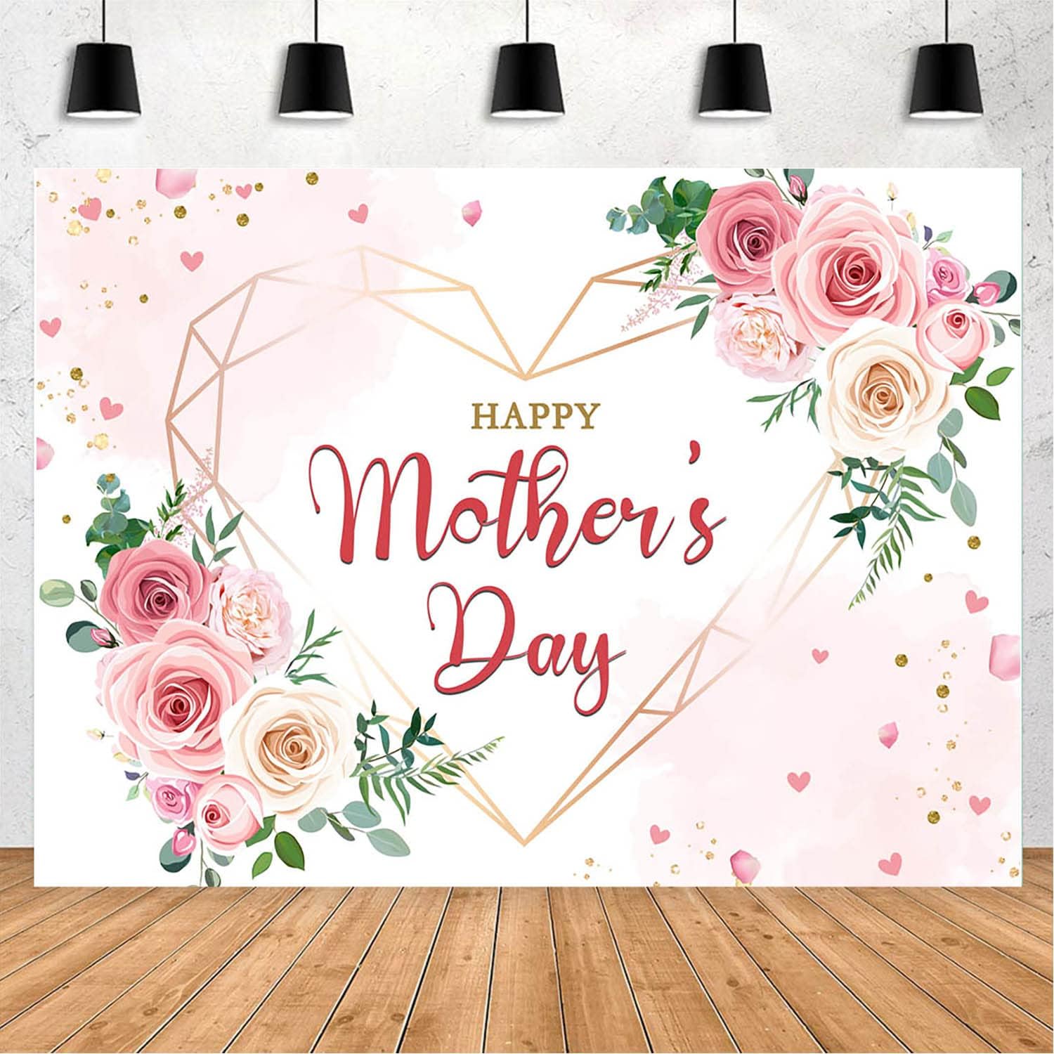 Amazon.com : MAYSSKQ Mother's Day Backdrop Happy Mother Day Photography ...