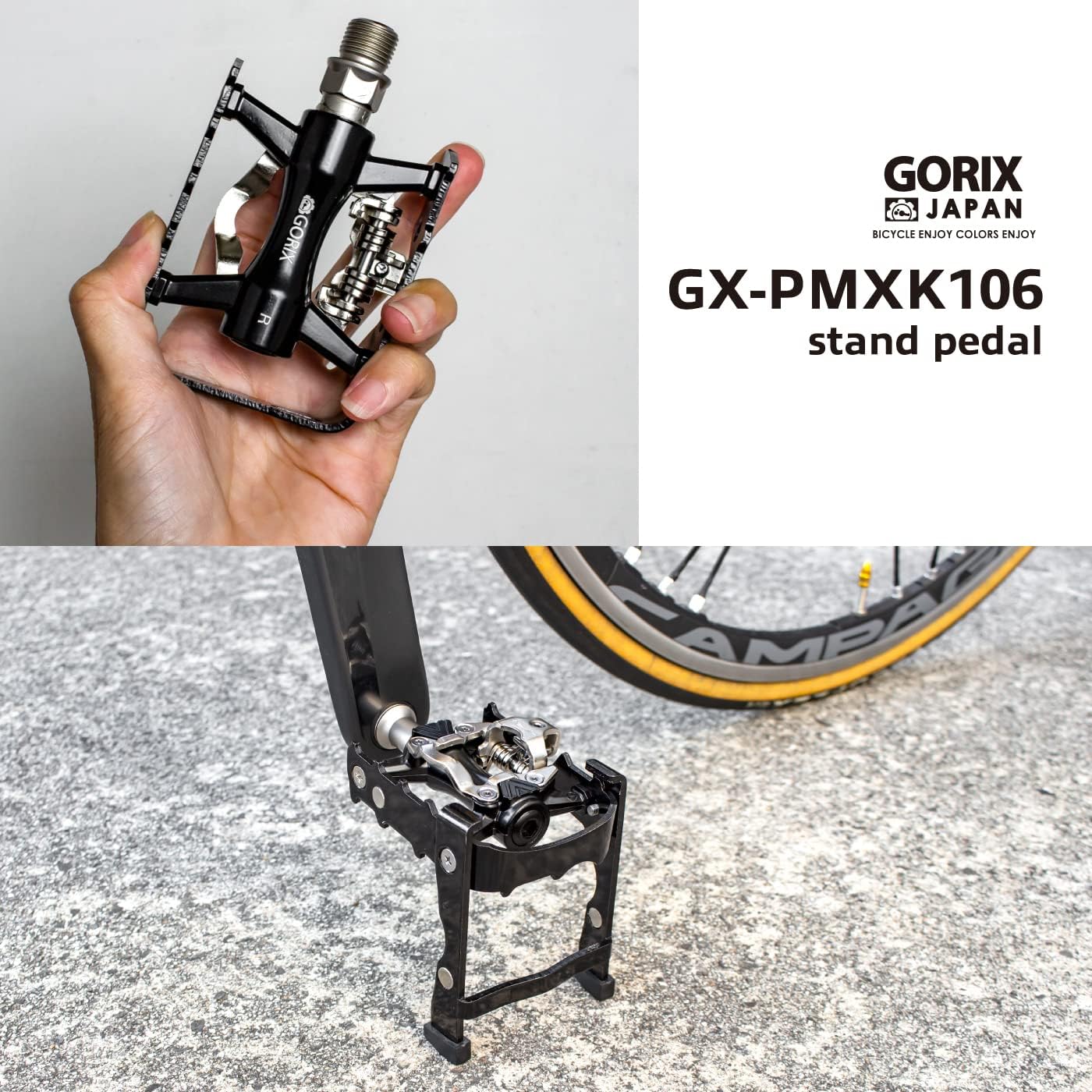 GORIX Pedales de bicicleta integrados con pedal de soporte de un lado plano Shimano SPD ...