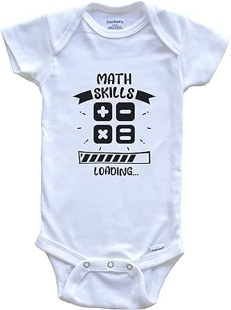 Amazon.com: Math Skills Loading Funny Math Baby Bodysuit: Clothing ...