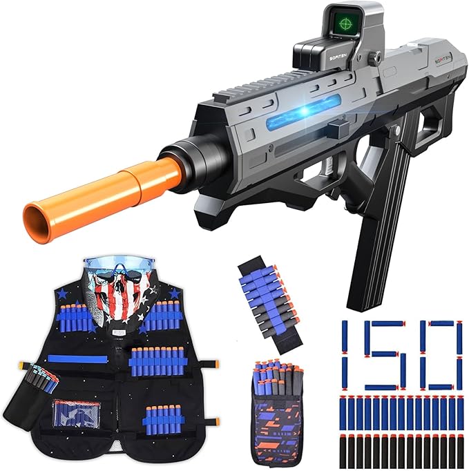 Amazon.com: sofiten Toy Gun Automatic Sniper Rifle with Tactical Vest ...