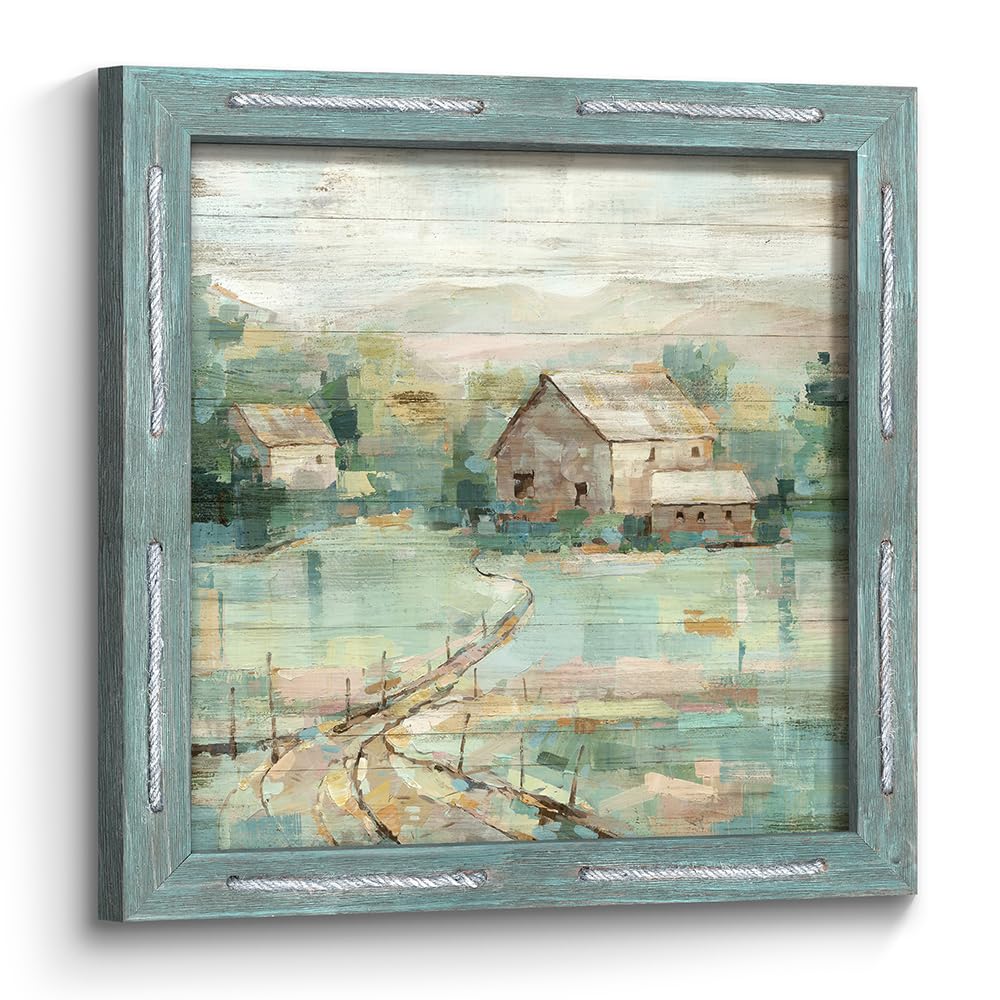 Amazon.com: Farm Framed Wooden Wall Art: Rustic Barn Picture Country ...