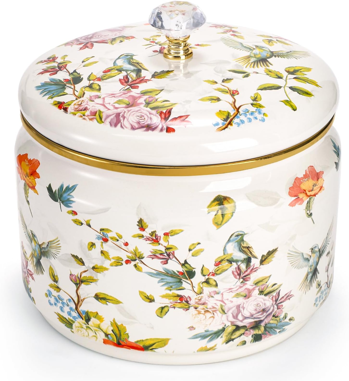 Amazon.com: Elsjoy Vintage Enamel Canister with Lid, 81 oz Large Enamel ...