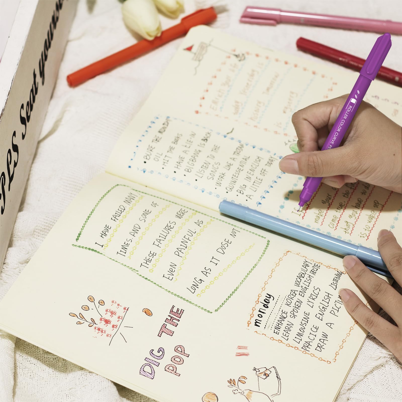 Snapklik.com : 24 Colored Curve Pen Set, 24 Different Shapes Dual Tip ...