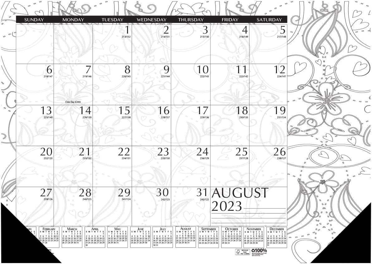 Amazon.com : House of Doolittle 2023-2024 Monthly Desk Pad Calendar ...