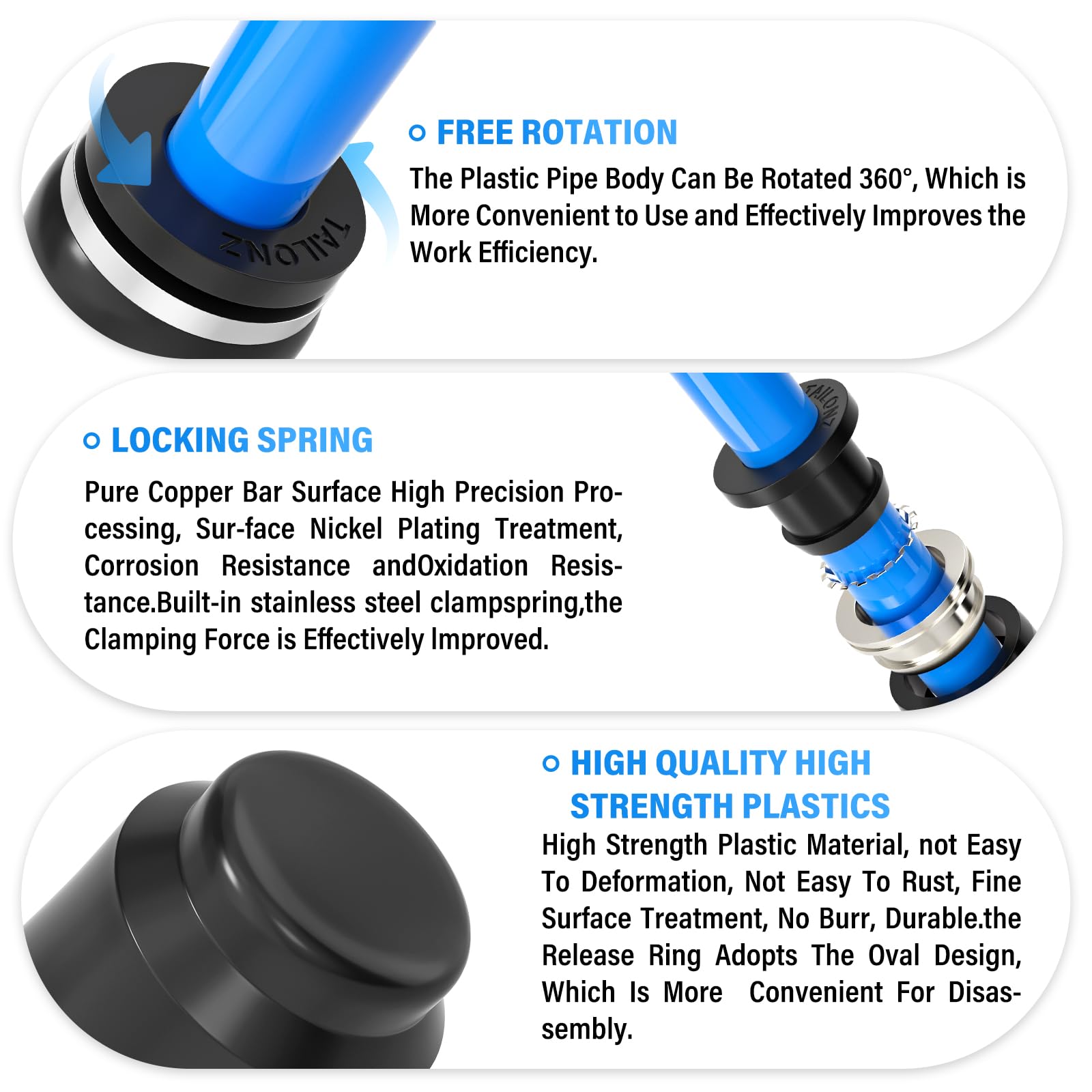 Snapklik.com : TAILONZ PNEUMATIC 1/8 Inch Tube OD Plastic Push-in ...