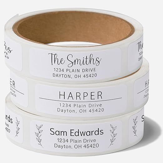 Amazon.com : Return Address Labels Roll, Personalized Address Label ...