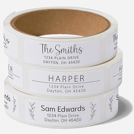 Amazon.com : Return Address Labels Roll, Personalized Address Label ...