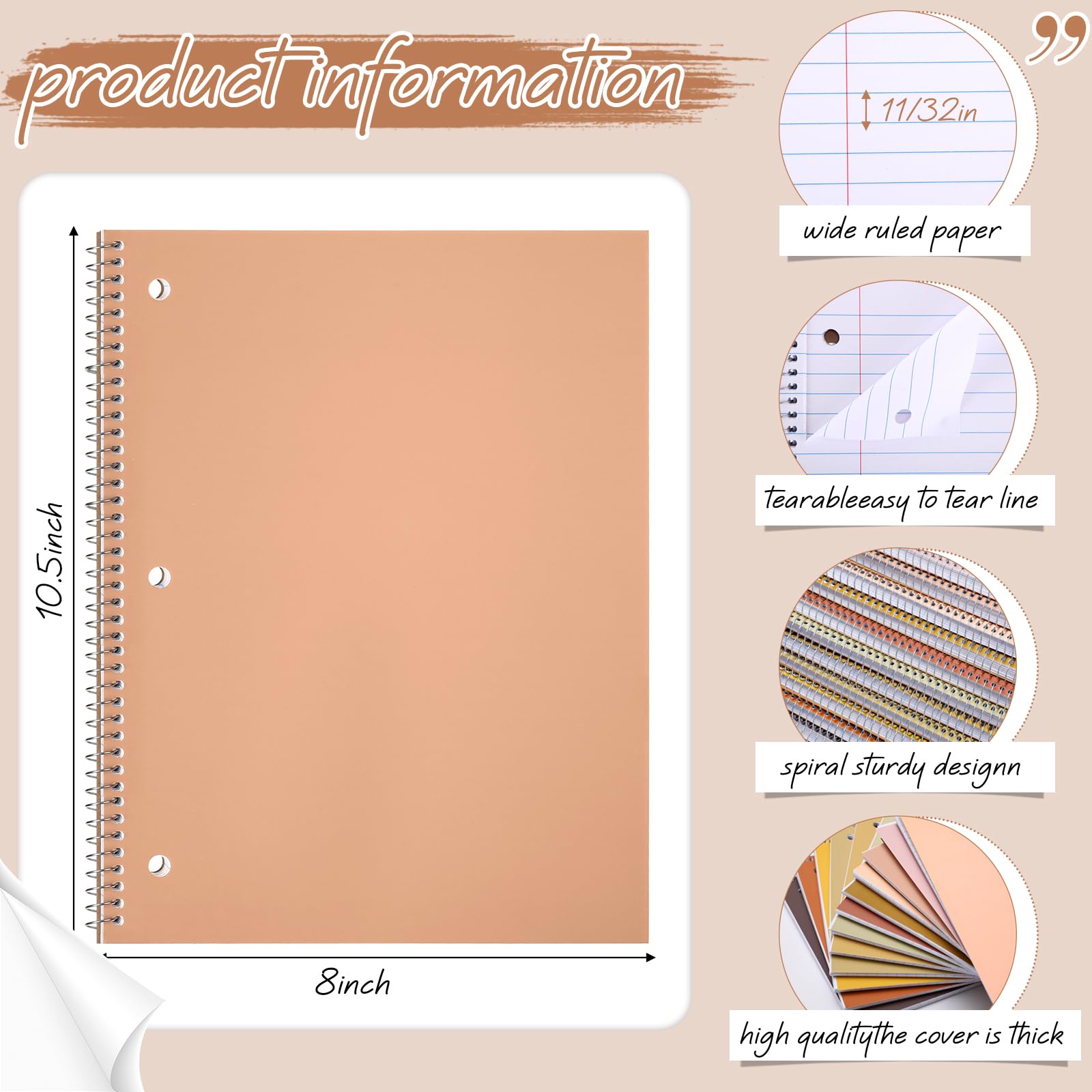 Snapklik.com : Teling 12 Pcs 1 Subject Spiral Notebook Wide Ruled ...