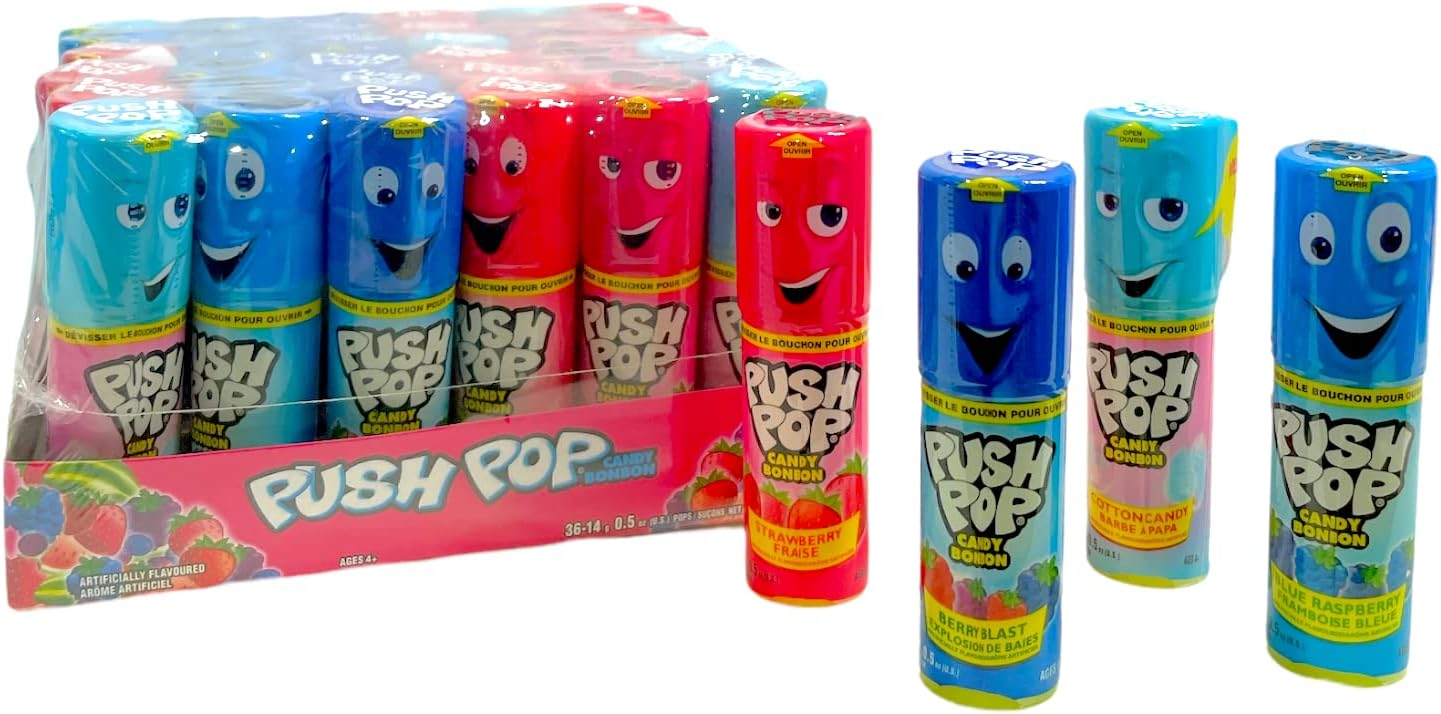PUSH POPS - 36 x 14g Fruit Flavoured Pops : Amazon.ca: Grocery ...