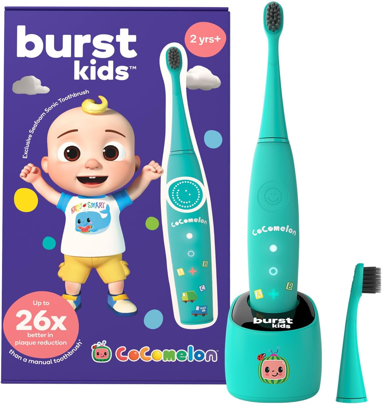 Amazon.com: BURST Kids Electric Toothbrush with 2 Brush Heads, Soft ...