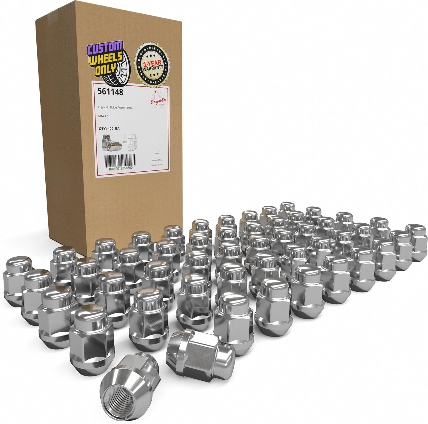 Amazon.com: Wheel Accessories Parts 100 Pcs M14x1.5 14x1.5 Thread Bulge ...