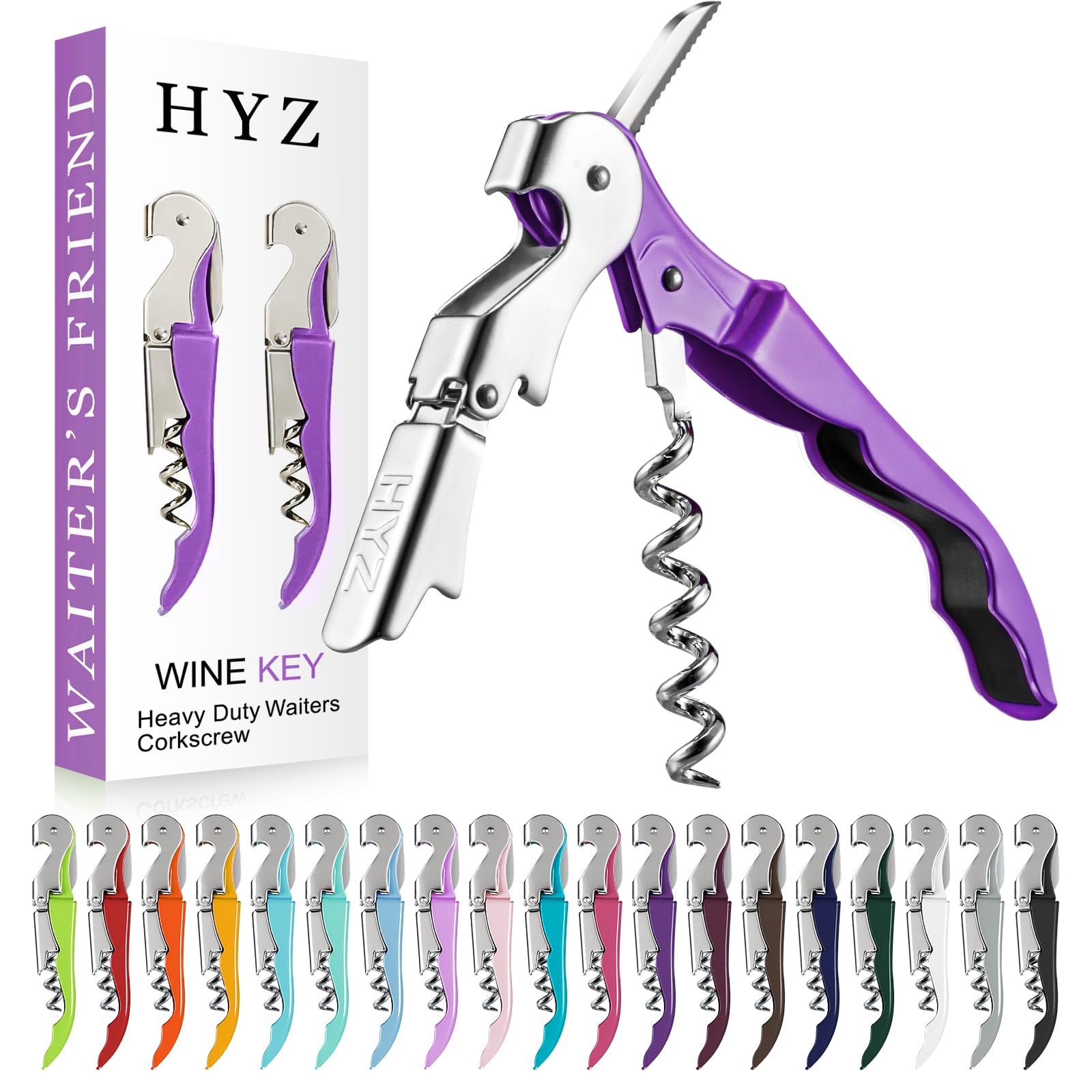 Amazon.com: HYZ 2-Pack Wine Opener Waiter Corkscrew, Professional Wine ...