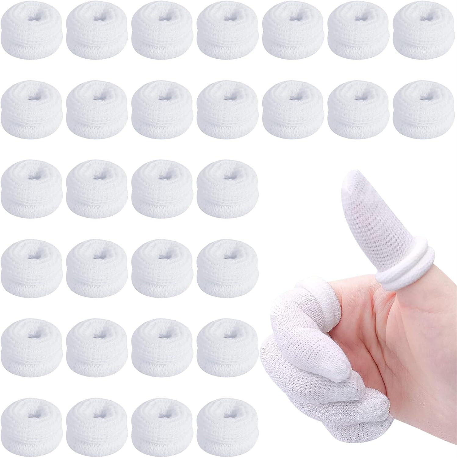 Finger Bandages 30pcs Bobs Thumb Bandage Finger Bandage Tubular White ...