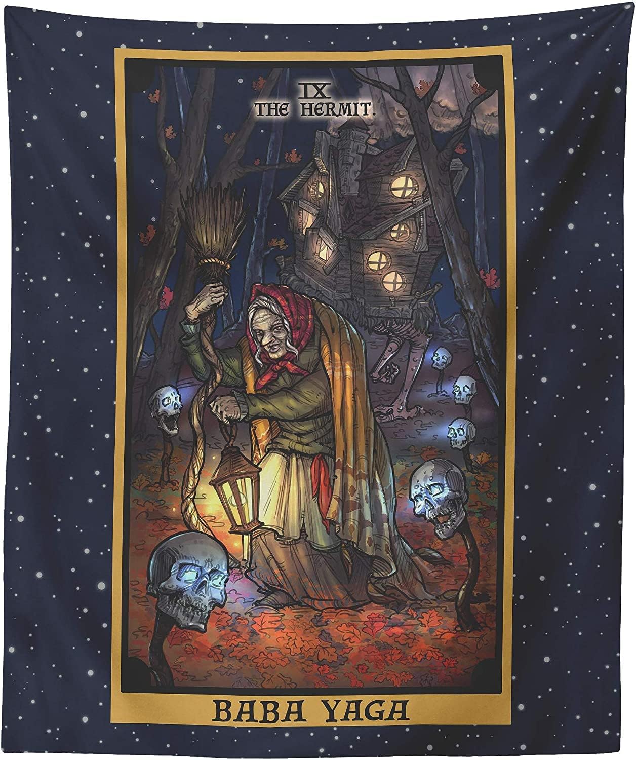 Amazon.com: Baba Yaga The Hermit Tarot Card Tapestry - Slavic Pagan ...