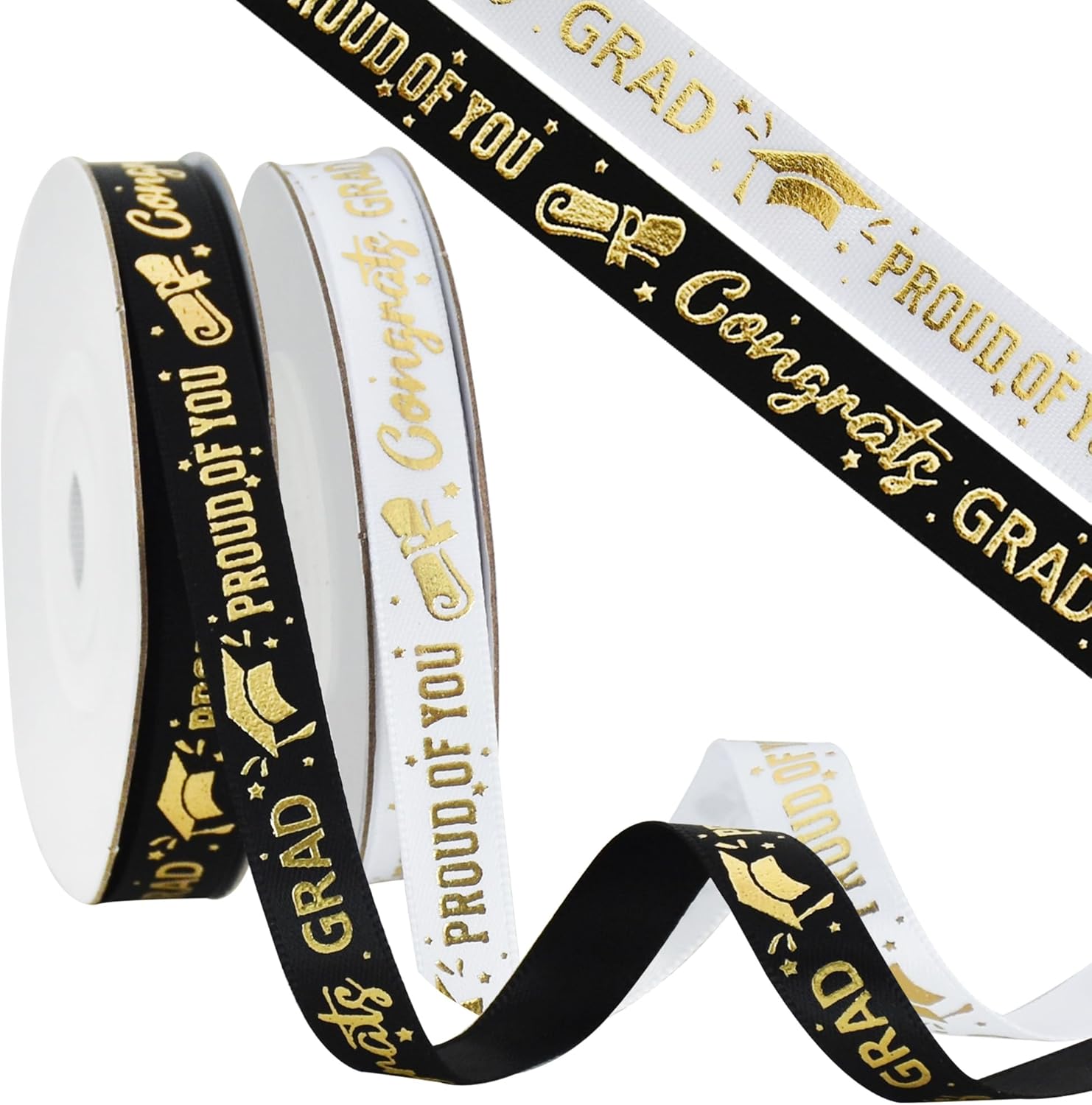 Amazon.com: TONIFUL 2 Rolls Graduation Ribbons 3/8 Inch 10 Yards/roll ...