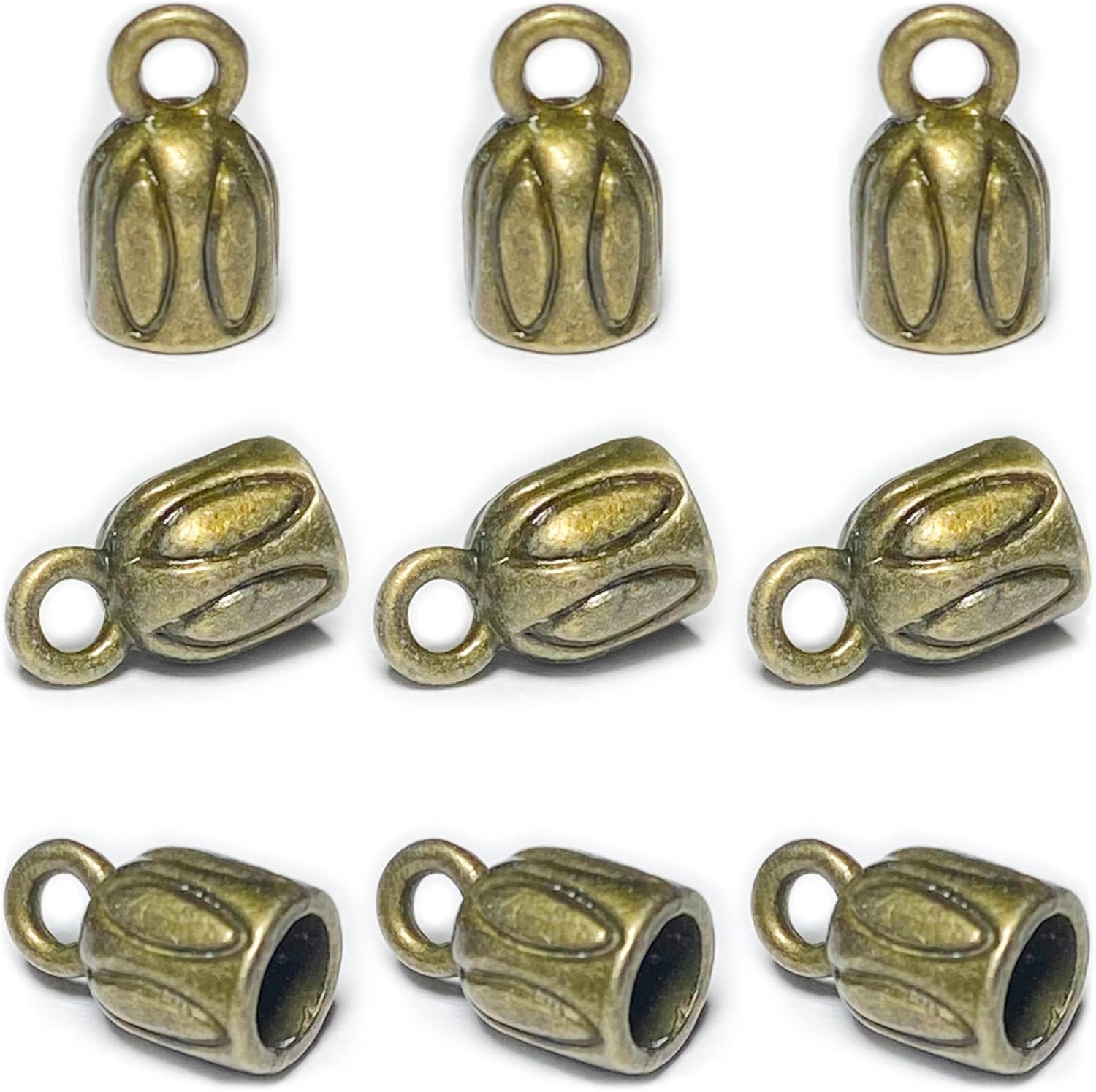 Amazon.com: Bronze Barrel End Caps 110 pcs 3mm Leather Cord End Cap for ...