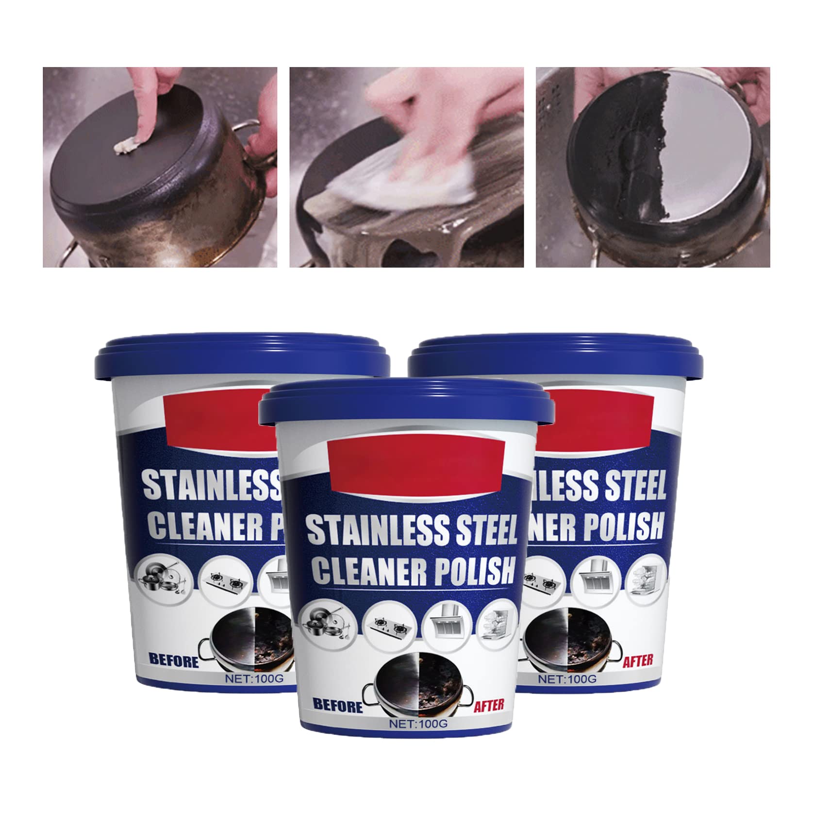 Amazon.com: Stainless Steel Cleaning Paste, Rust Removal For Metal ...
