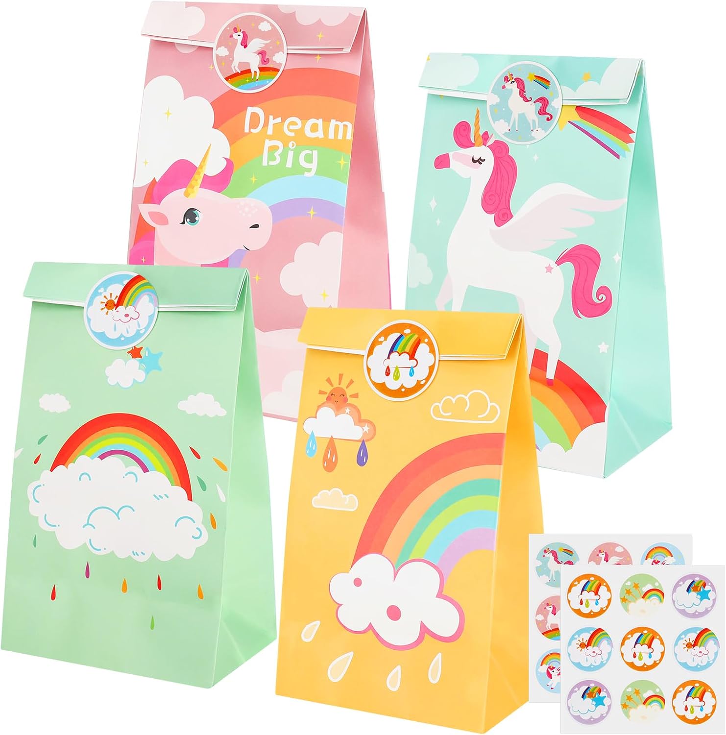 HXC 12PCS Party Bags Paper Gift Bags for Kids Cartoon Party Bags for ...