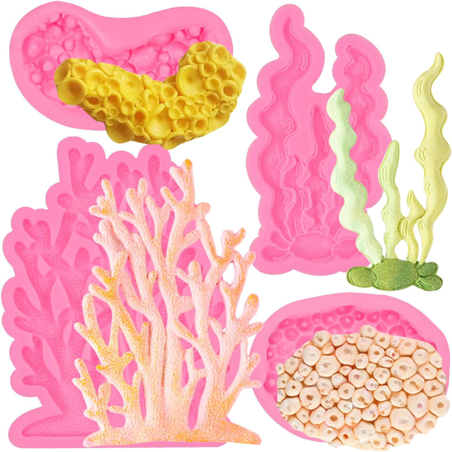 Amazon.com: Coral Seaweed Decoration Molds Marine Fondant Molds Sea ...